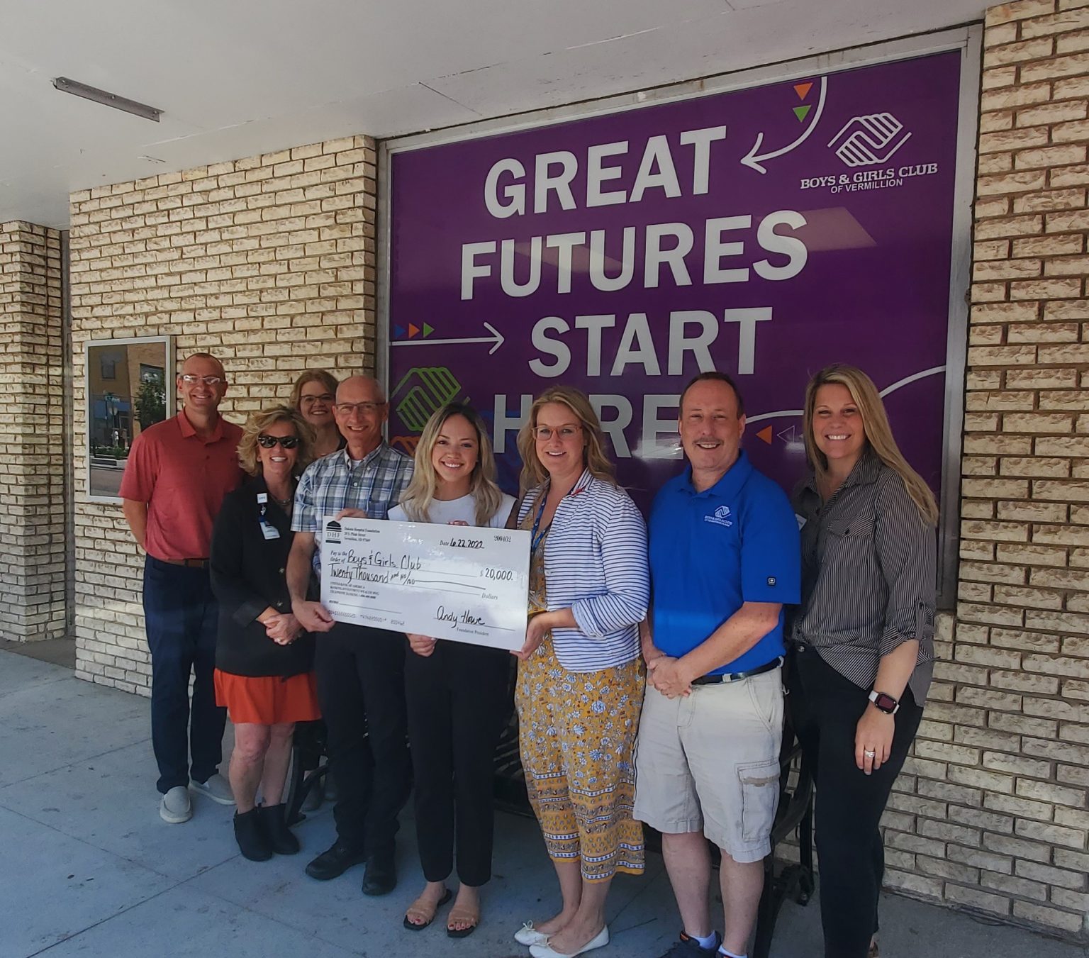 $20,000 donation to the Boys and Girls Club of Vermillion supports the ...
